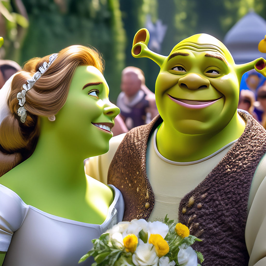 "Shrek's wedding with Princess Fiona, Fiona, smiles,guests ...