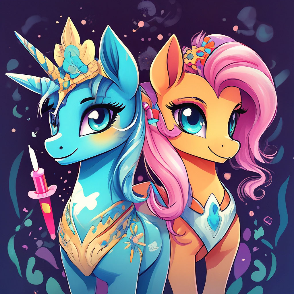 "Two MLP ponies, My Little Pony, beautiful, high detail, vector ...