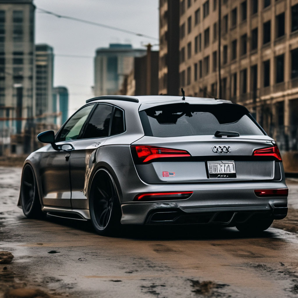 "Audi rsq5, pearl color, black wheels, air suspension, stance, rear ...