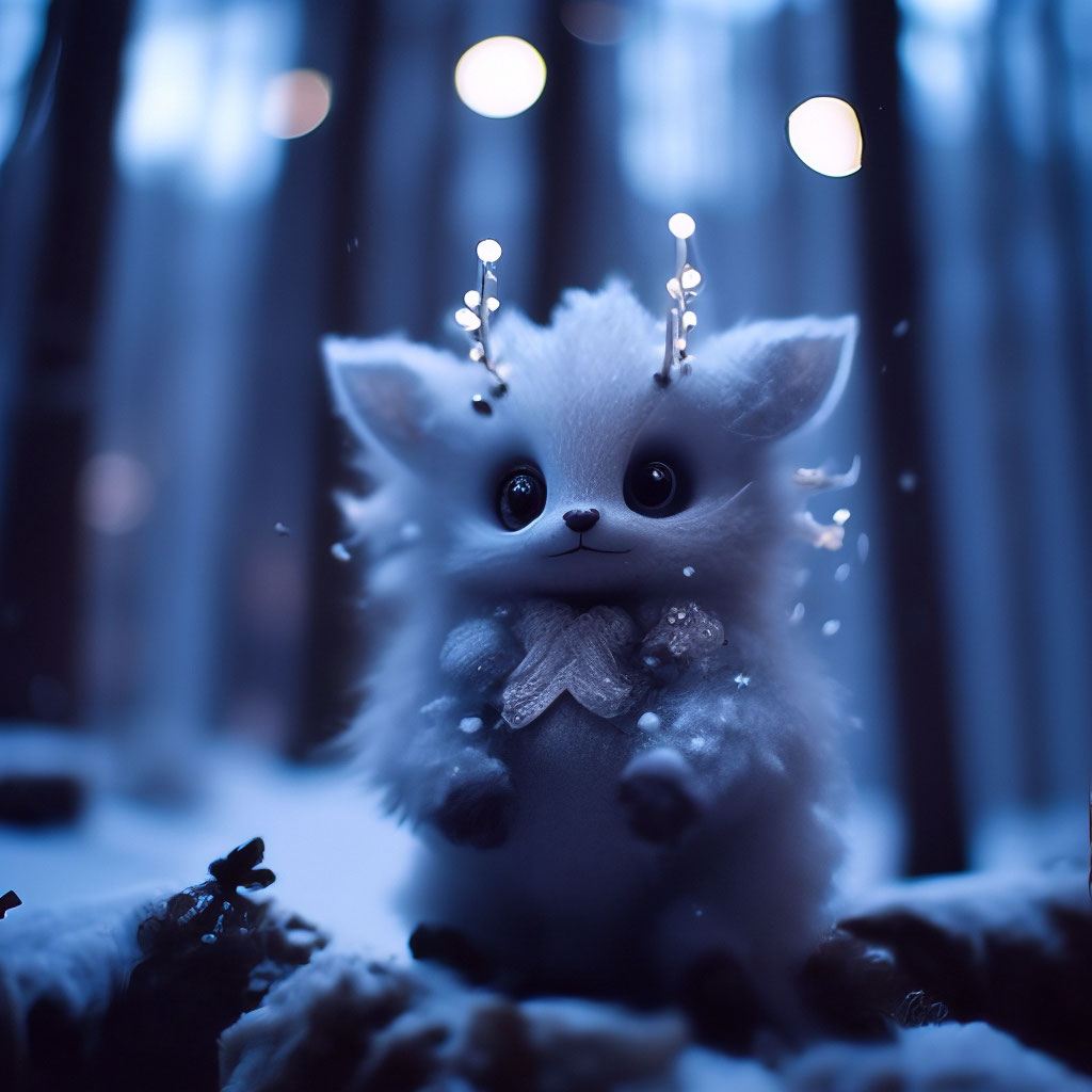 "Moon creature, fairy tale, stardust, night forest, winter" — image ...