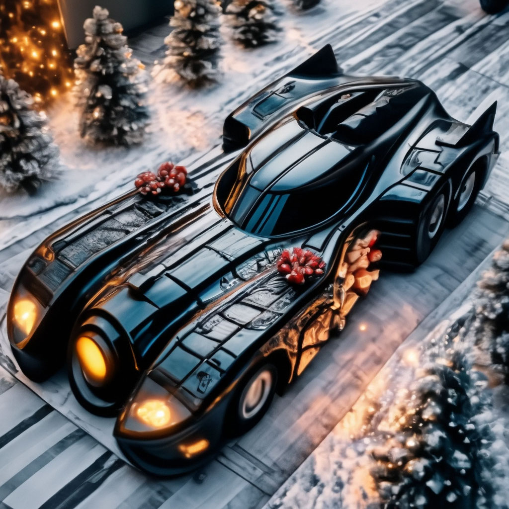 "Top view at an angle of 45 degrees, Tim Burton's Batmobile from the ...