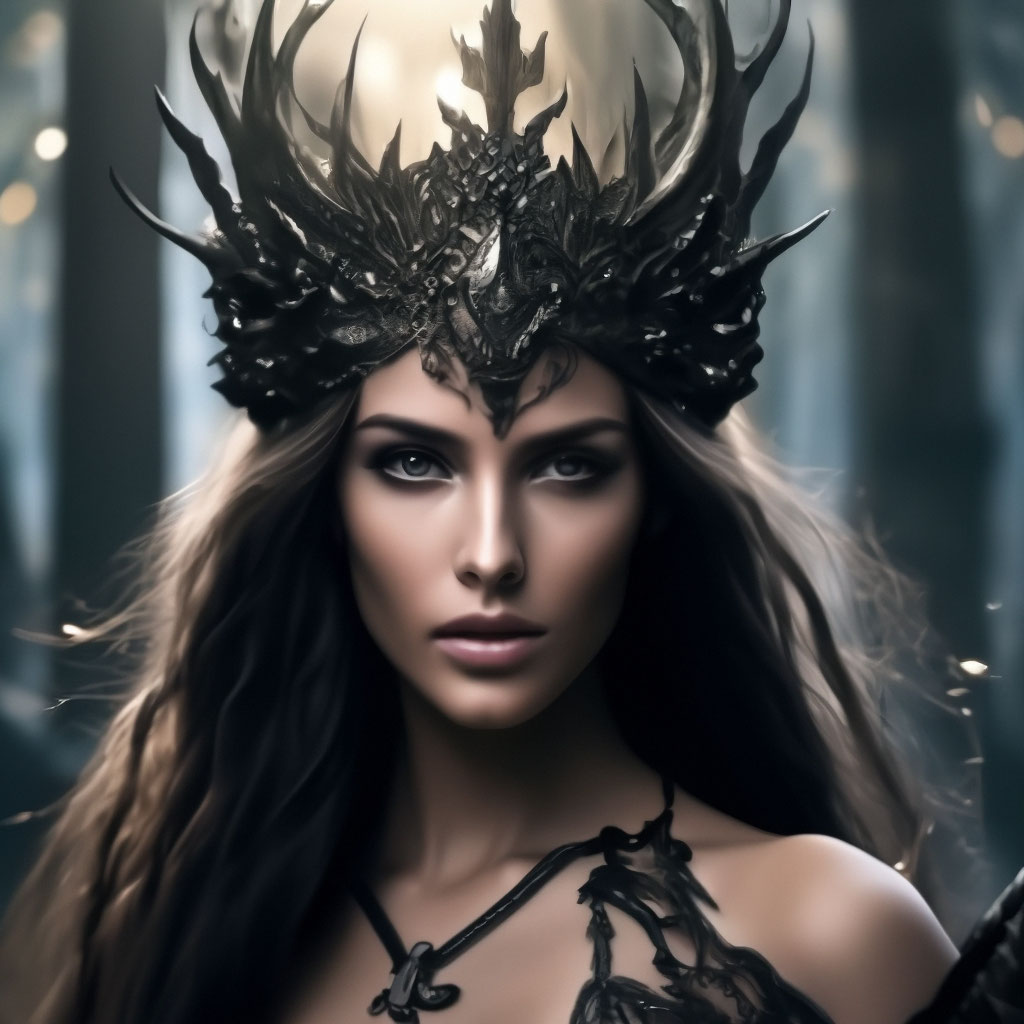 "🌟the world of the dark elves🌟 dark elf, very beautiful, on her head a ...