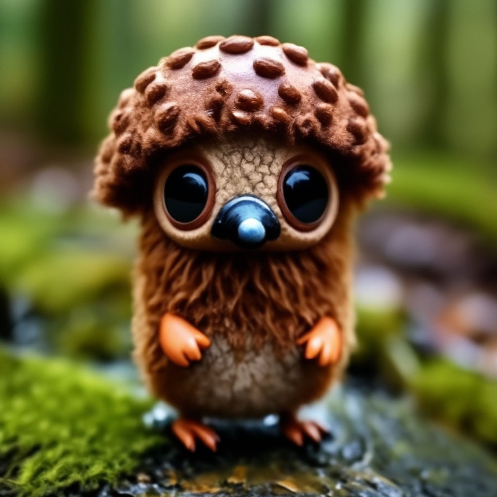 "Bug-eyed Fluffy Platypus , cute ☺️ , in the style of Tim Burton ...