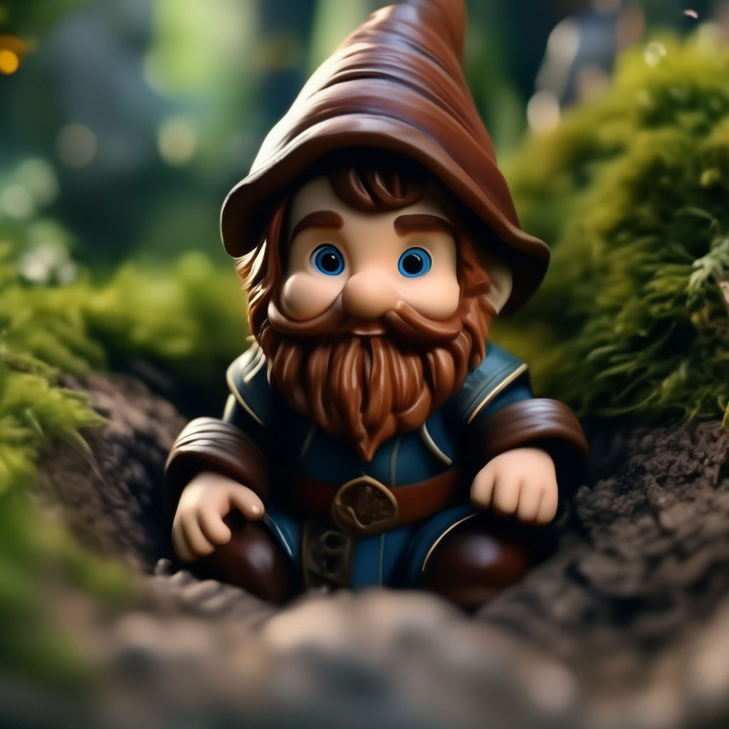 "Cute dwarf digs 4k beds" — image created in Shedevrum