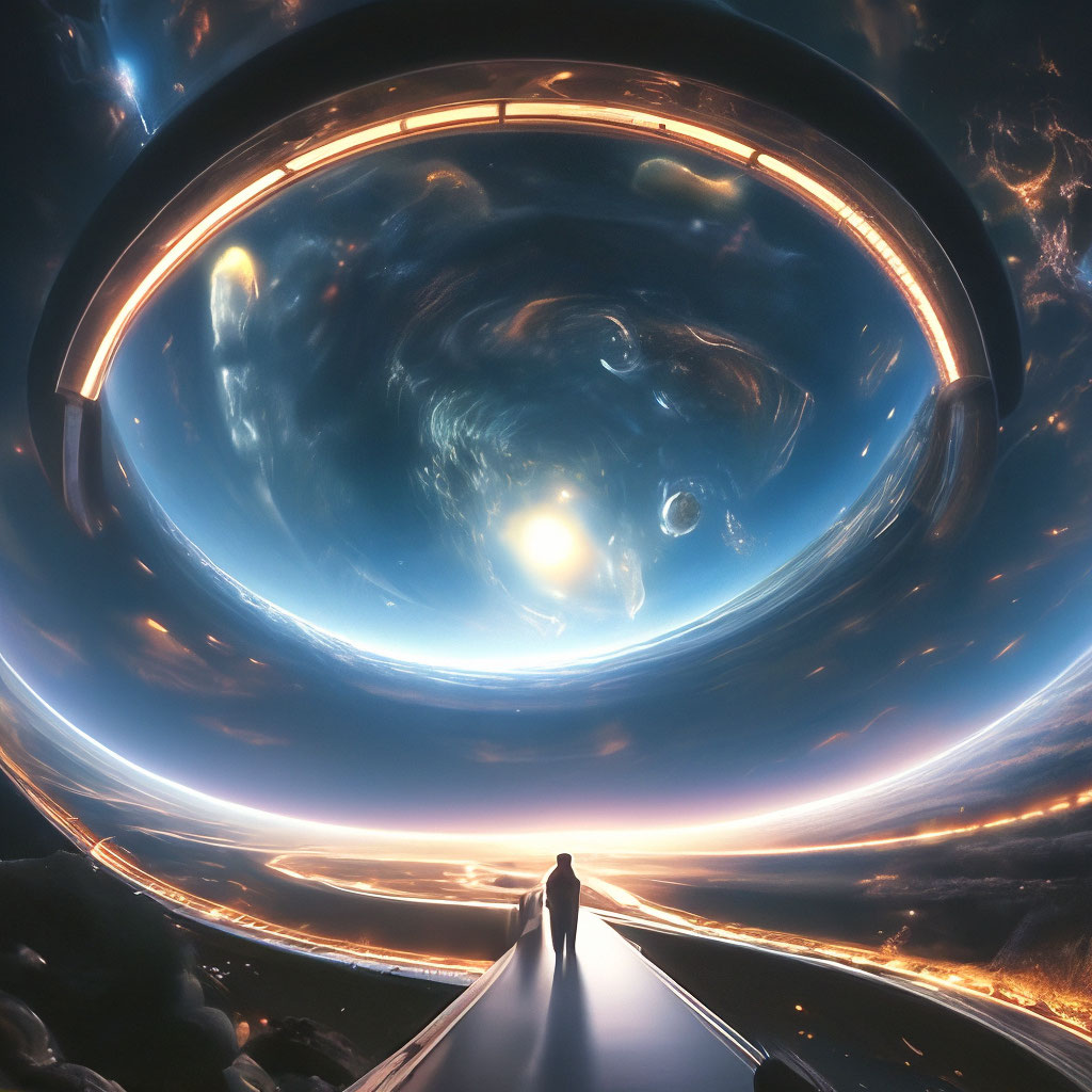 "The world inside the loop of the edge of the universe" — image created ...