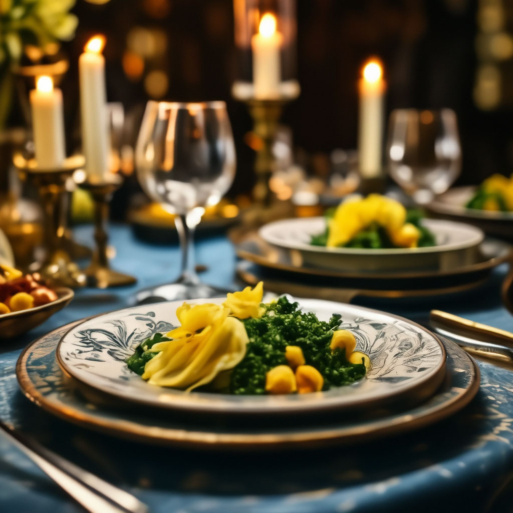 "Beautiful table set with royal dishes , beautiful, professional photo ...