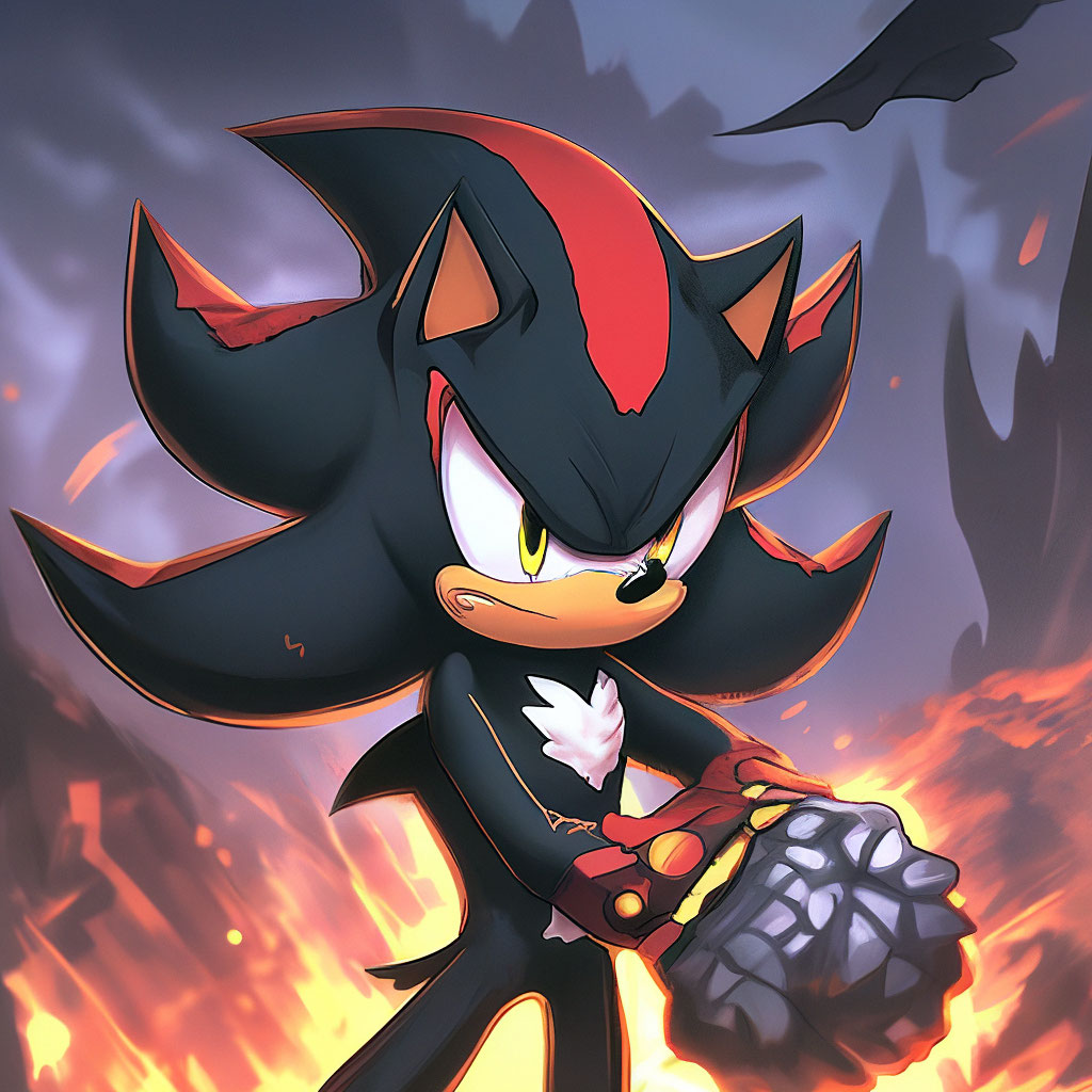 "Shadow the heghog, black doom" — image created in Shedevrum