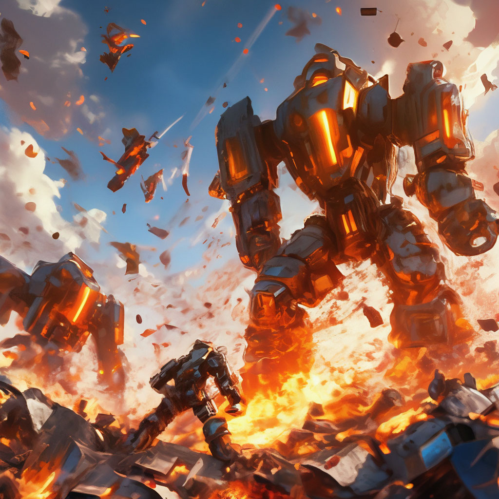 "Ashes and mangled robots are everywhere, the sky is on fire, there is ...