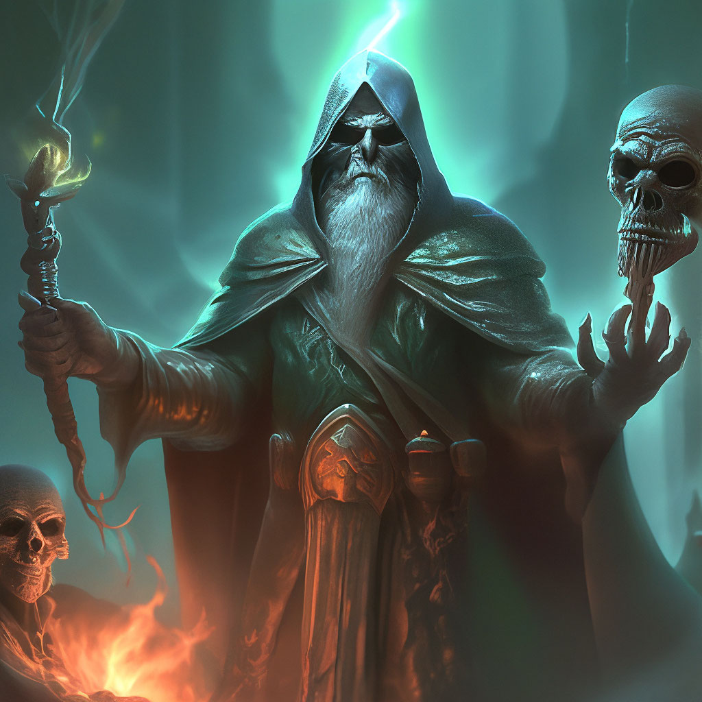 "Ancient Necromancer" — image created in Shedevrum