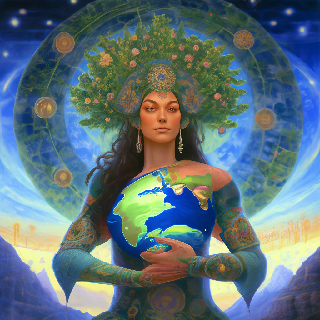 "Loving mother planet Gaia" — image created in Shedevrum