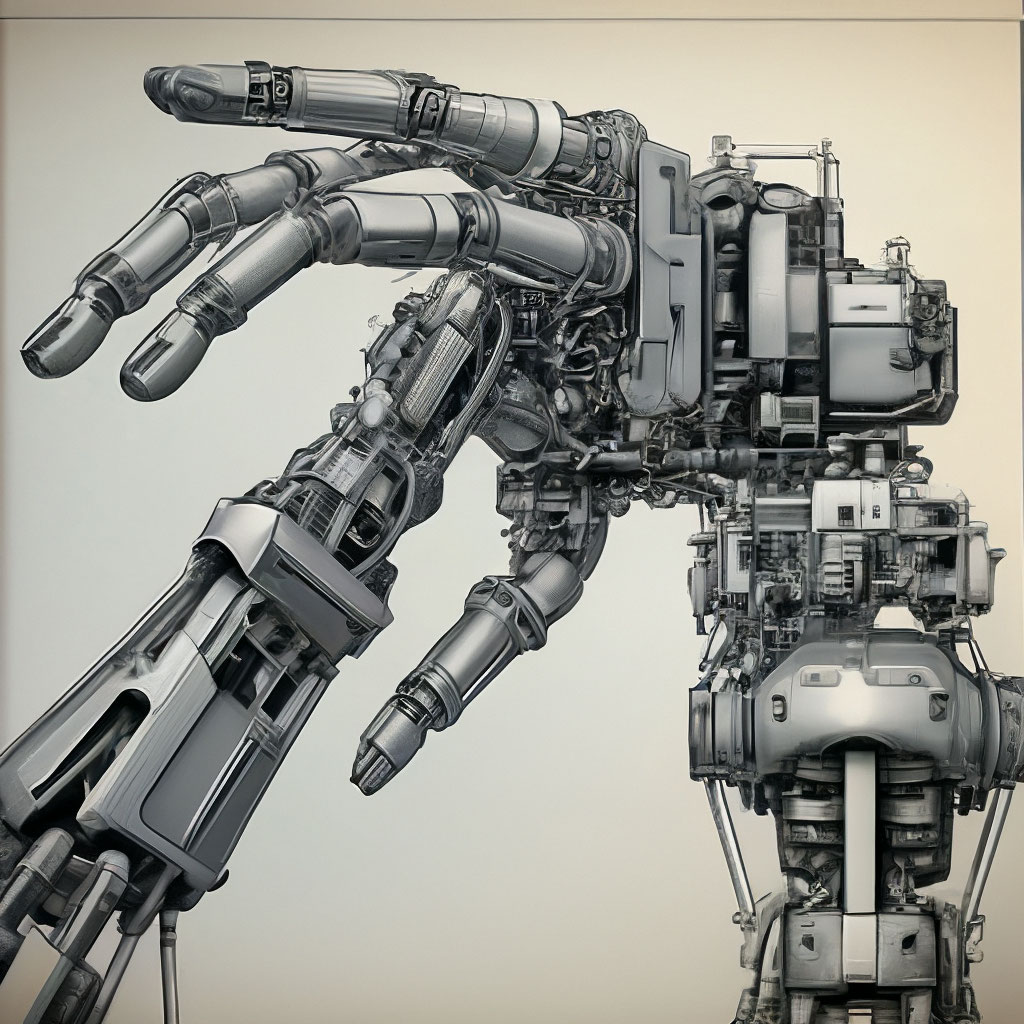 "Drawing of a robot manipulator. high detail." — image created in Shedevrum