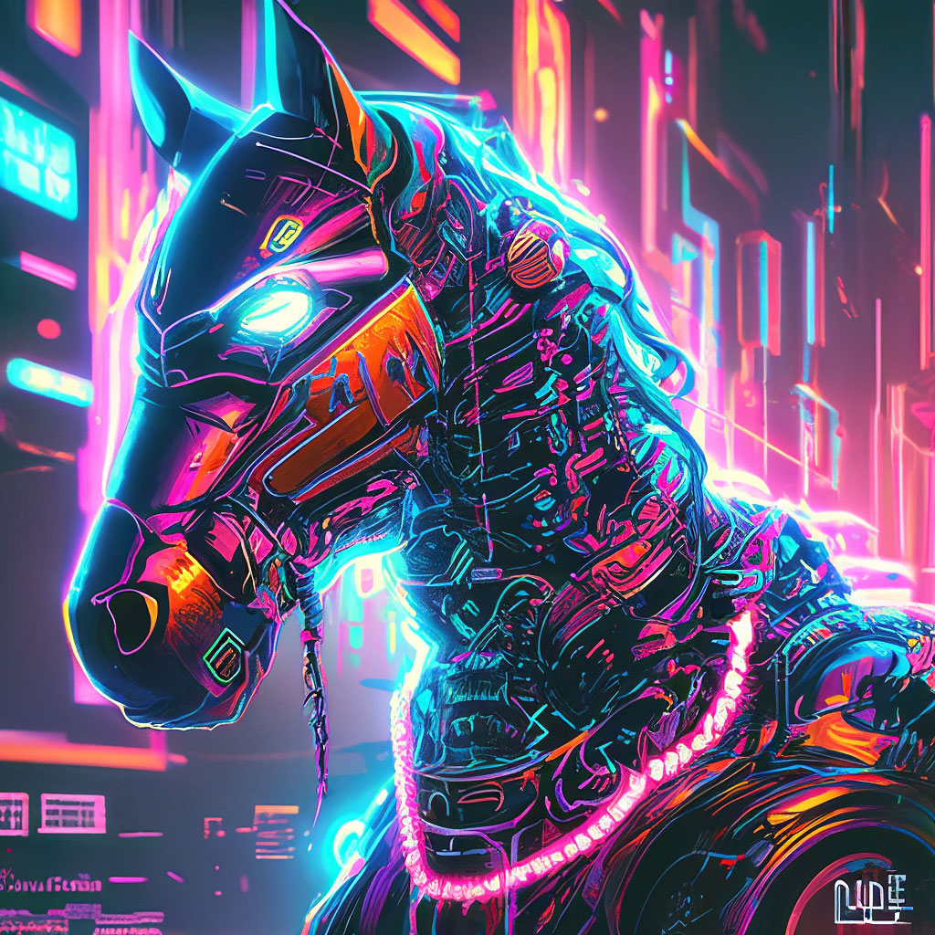 "Cyber horse" — image created in Shedevrum