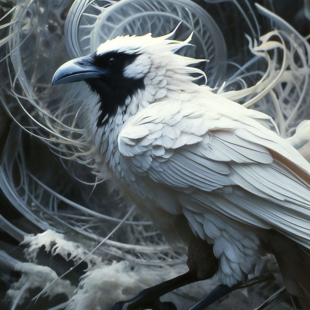 "SPIRAL EMPIRE SHIMMER ART NOIR fractals of space crow albino botanical ...