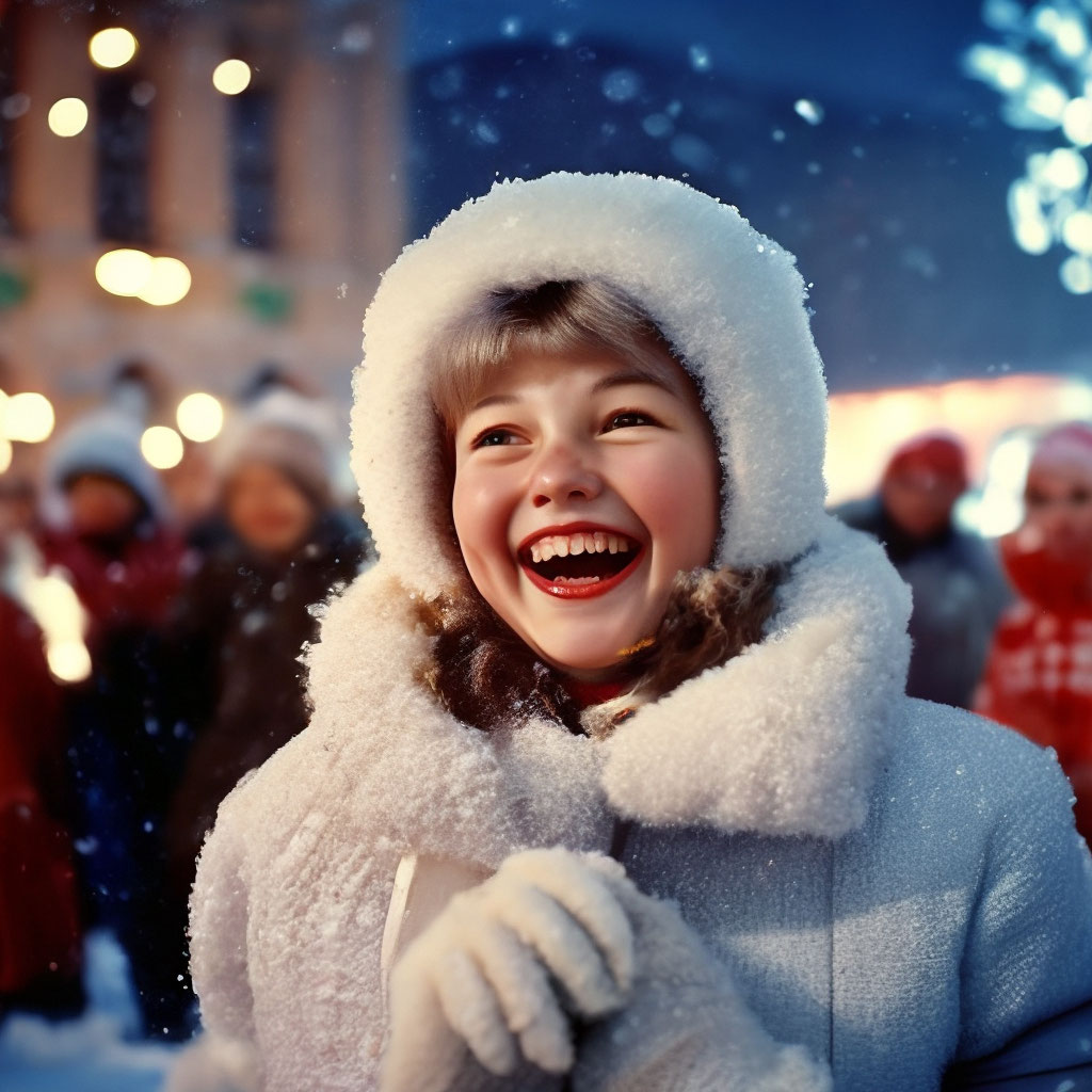 "Funny Soviet, sweet simpleton, round dance, on the city square at the ...