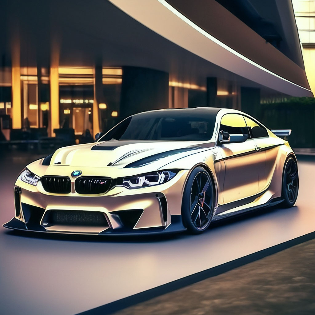 "BMW m4 f20 is my invented car model of 2024" — image created in Shedevrum