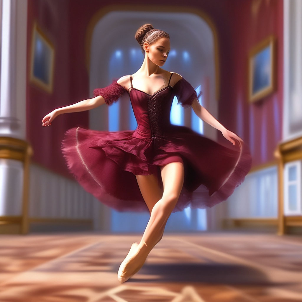 "Ballerina in a short mini-dress in a jump, lace corset aesthetics ...
