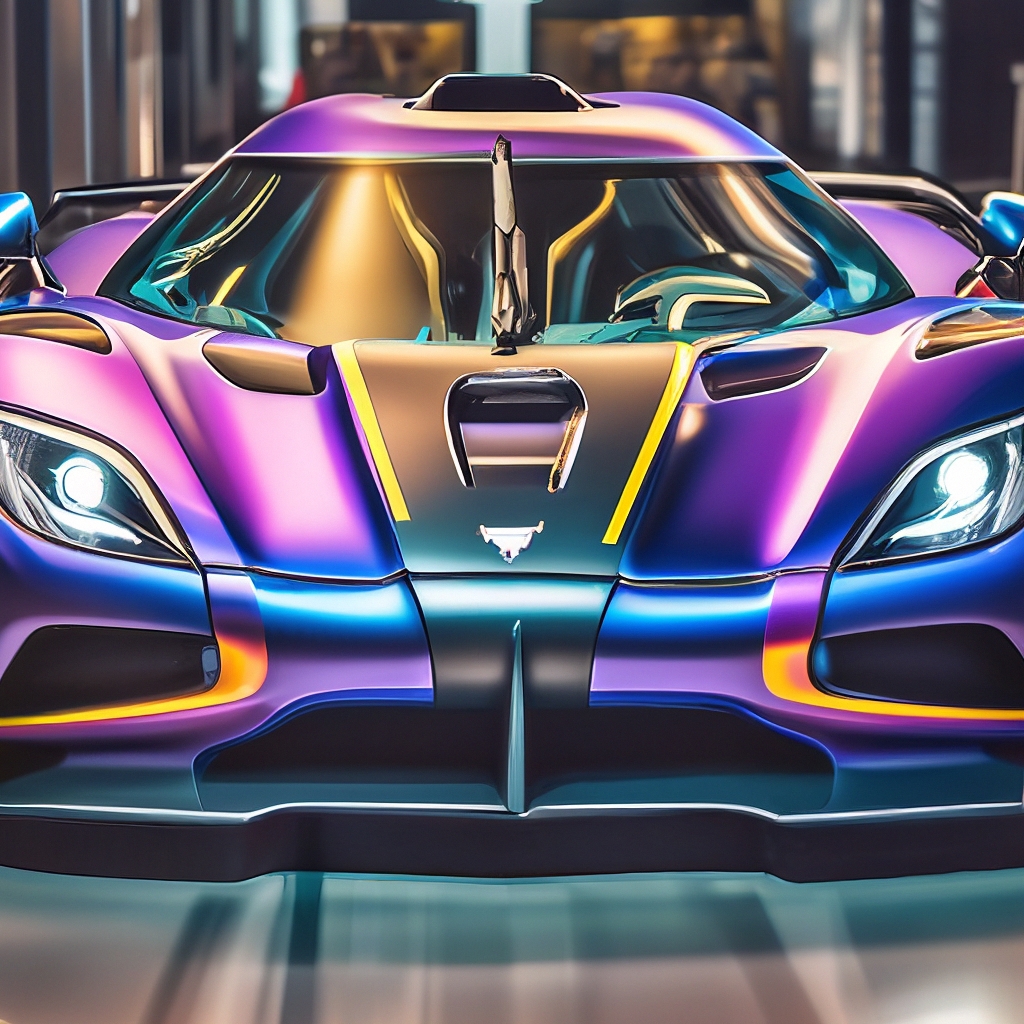 "Koenigsegg Agera NN car, 2023 model year, racing colors, front view ...