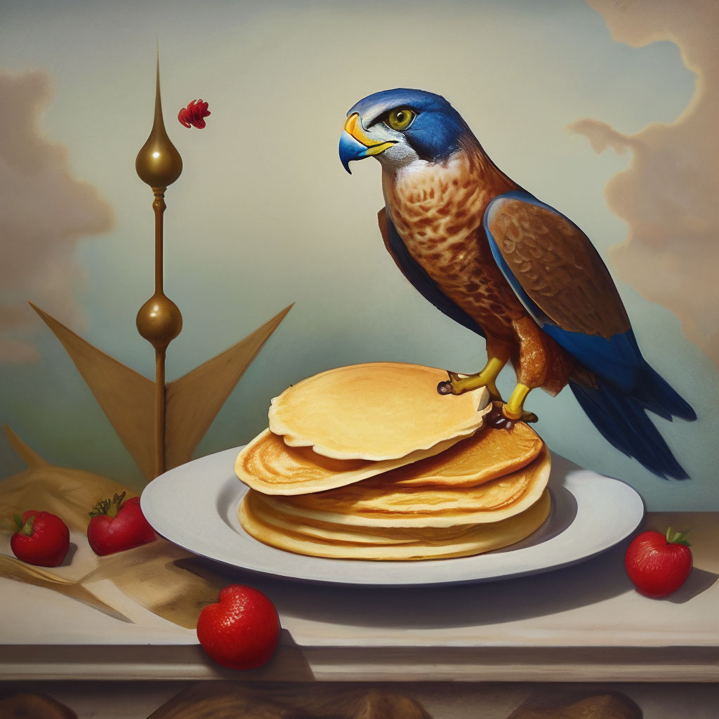 "THE FIRST PANCAKE WITH A STAKE, THE SECOND WITH A FALCON" — image ...