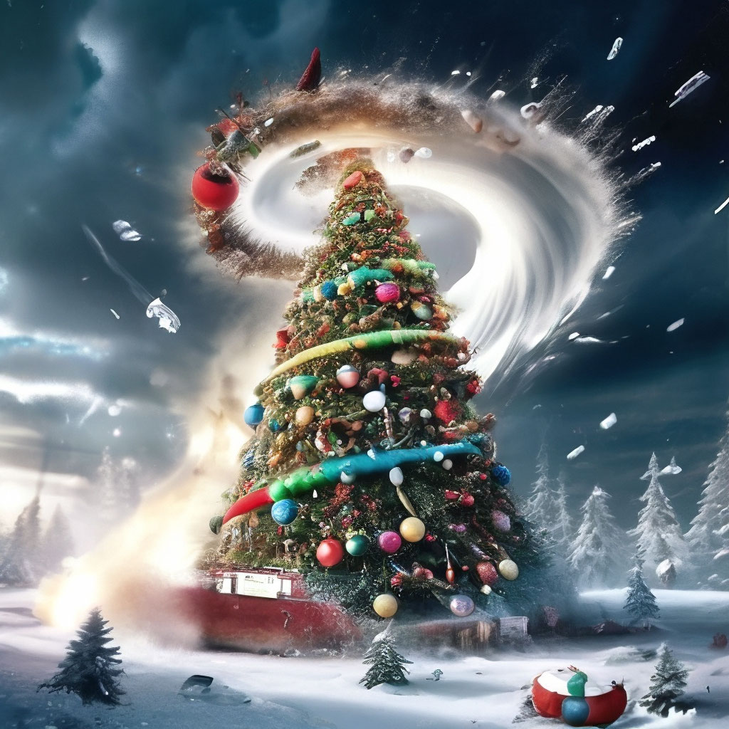 "Self -destruction of a magnificent Christmas tree 🎄🤭 Digital art, a ...