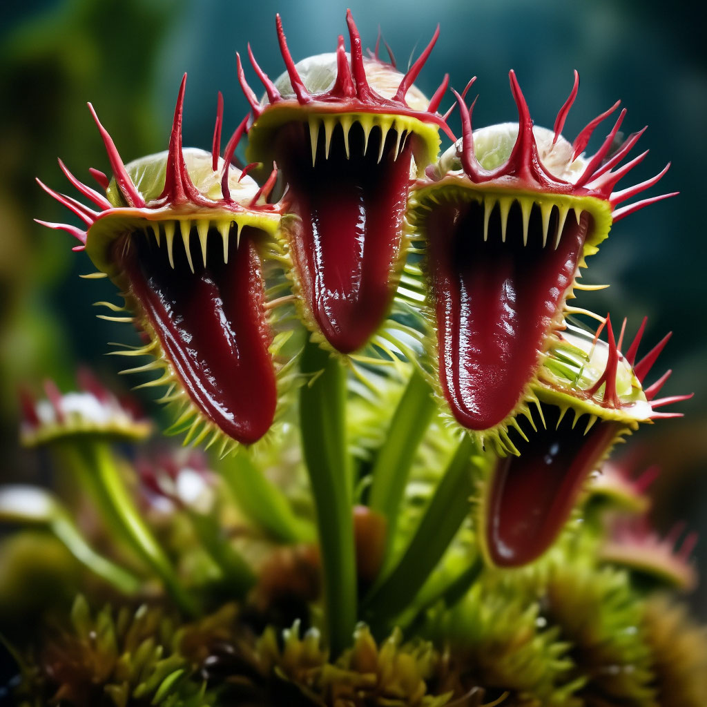 "The terrible monstrous Venus Flytrap, about three heads,horror ...