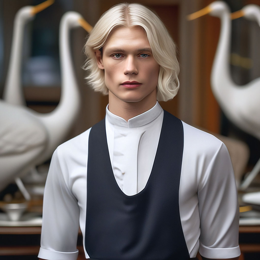 "Professional photo, photorealism, guy, pale skin, model pose, stylish ...