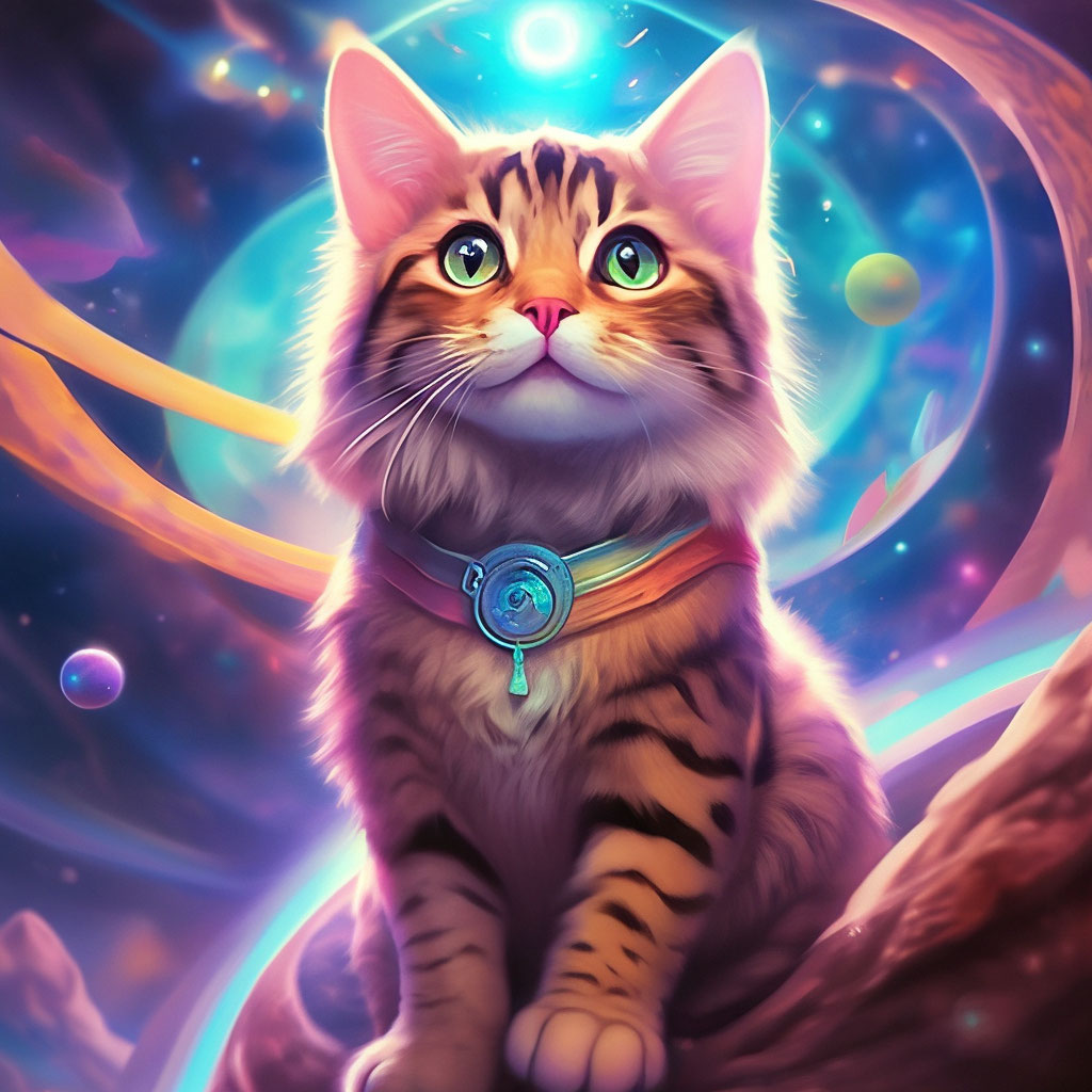 "A cat from the multiverse" — image created in Shedevrum