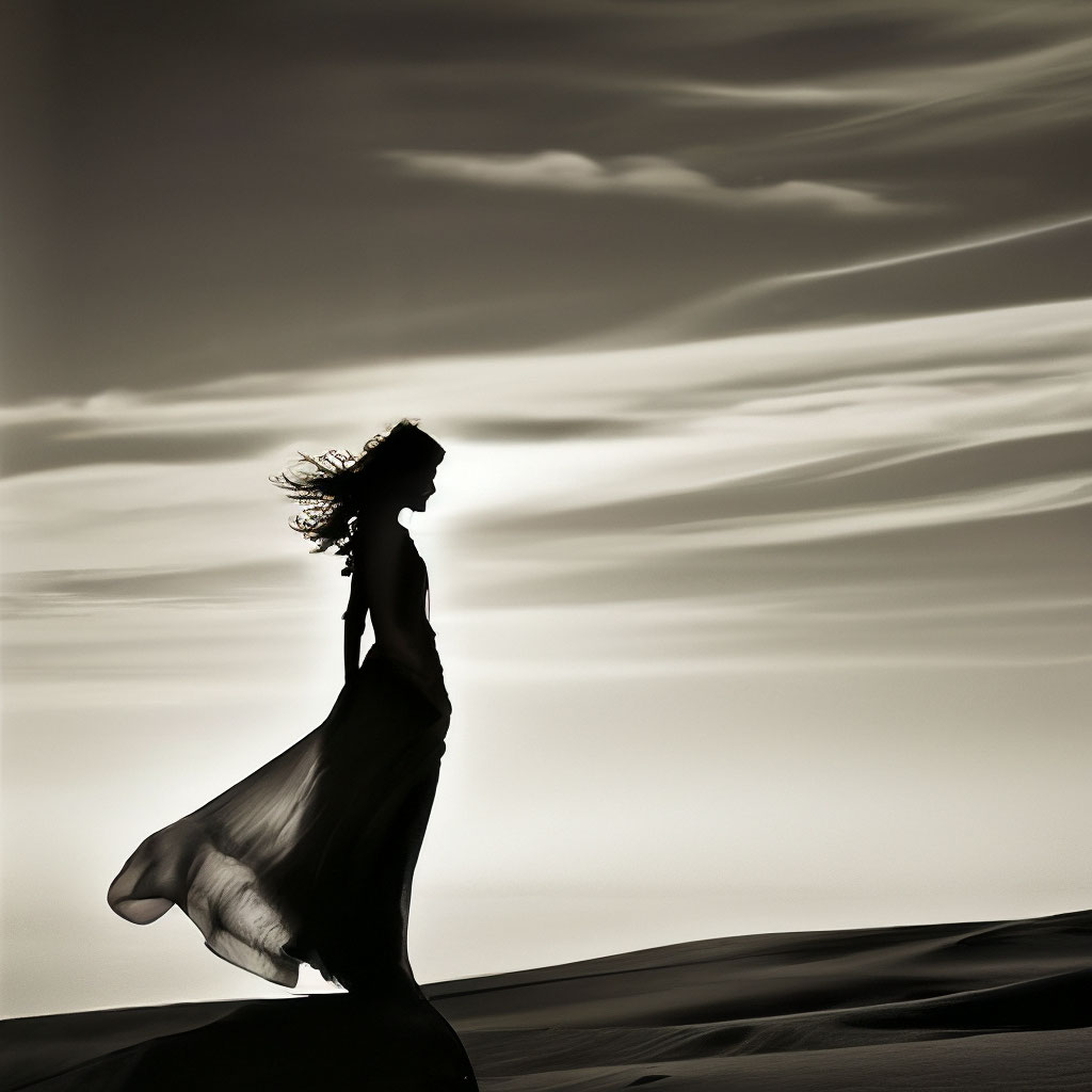 "I see a slender silhouette from afar, the wind ruffles your hair ...