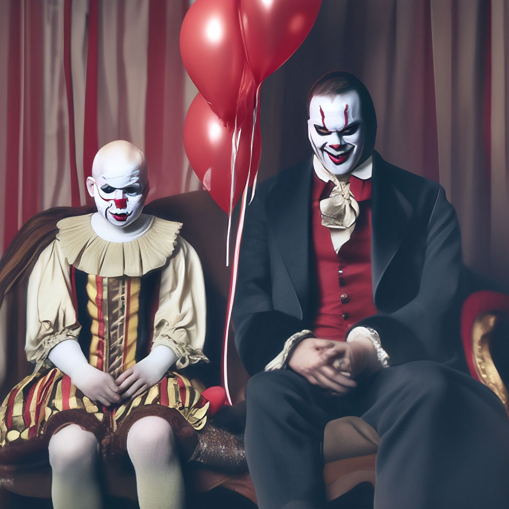 "Stylish family photo of Pennywise the Clown and Jack the Ripper ...