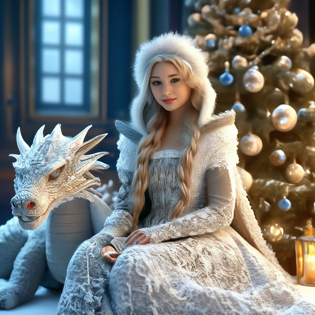 "Beautiful Snow Maiden, a 20-year-old girl in a long filigree Snow ...