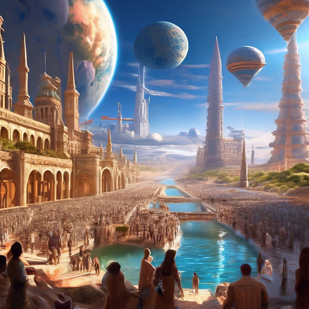 "The world in the year 3000" — image created in Shedevrum
