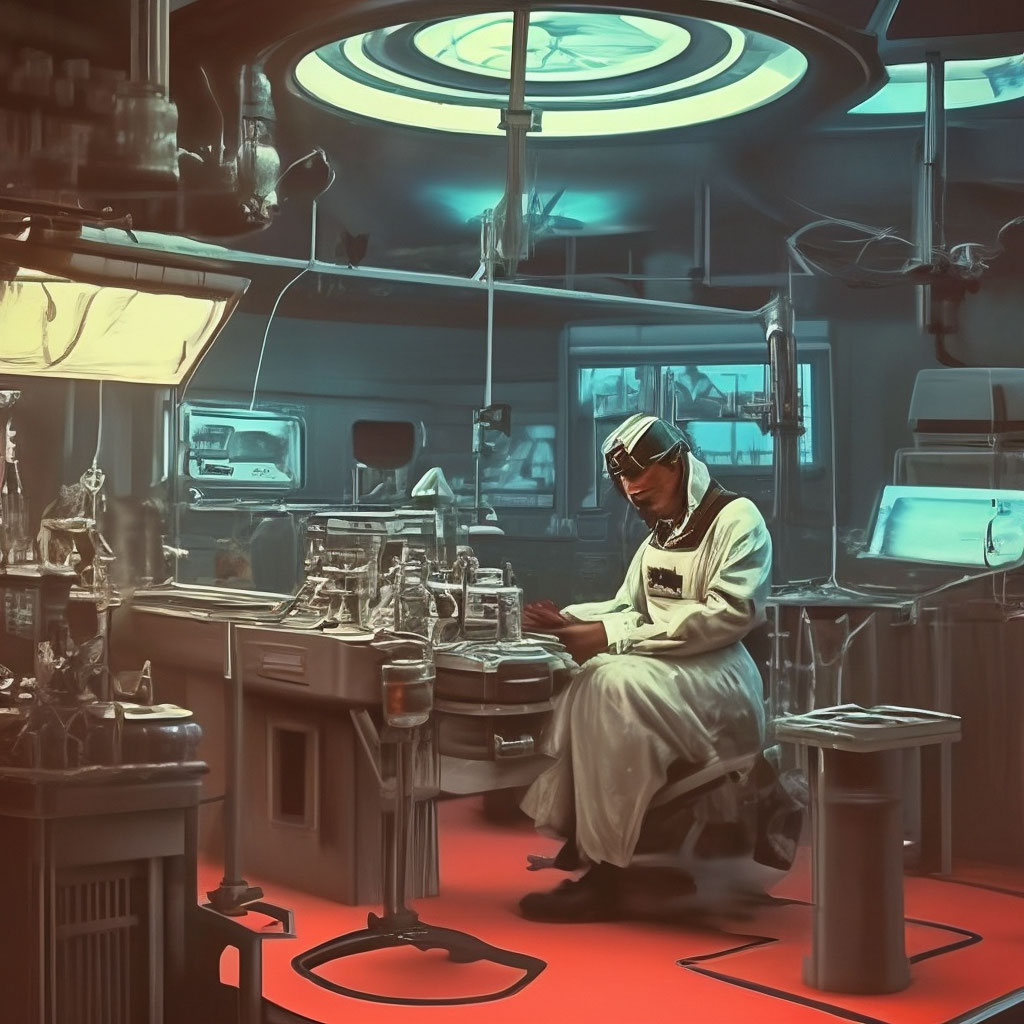 "Surgical operation dieselpunk, atmospheric, body horror, technology ...