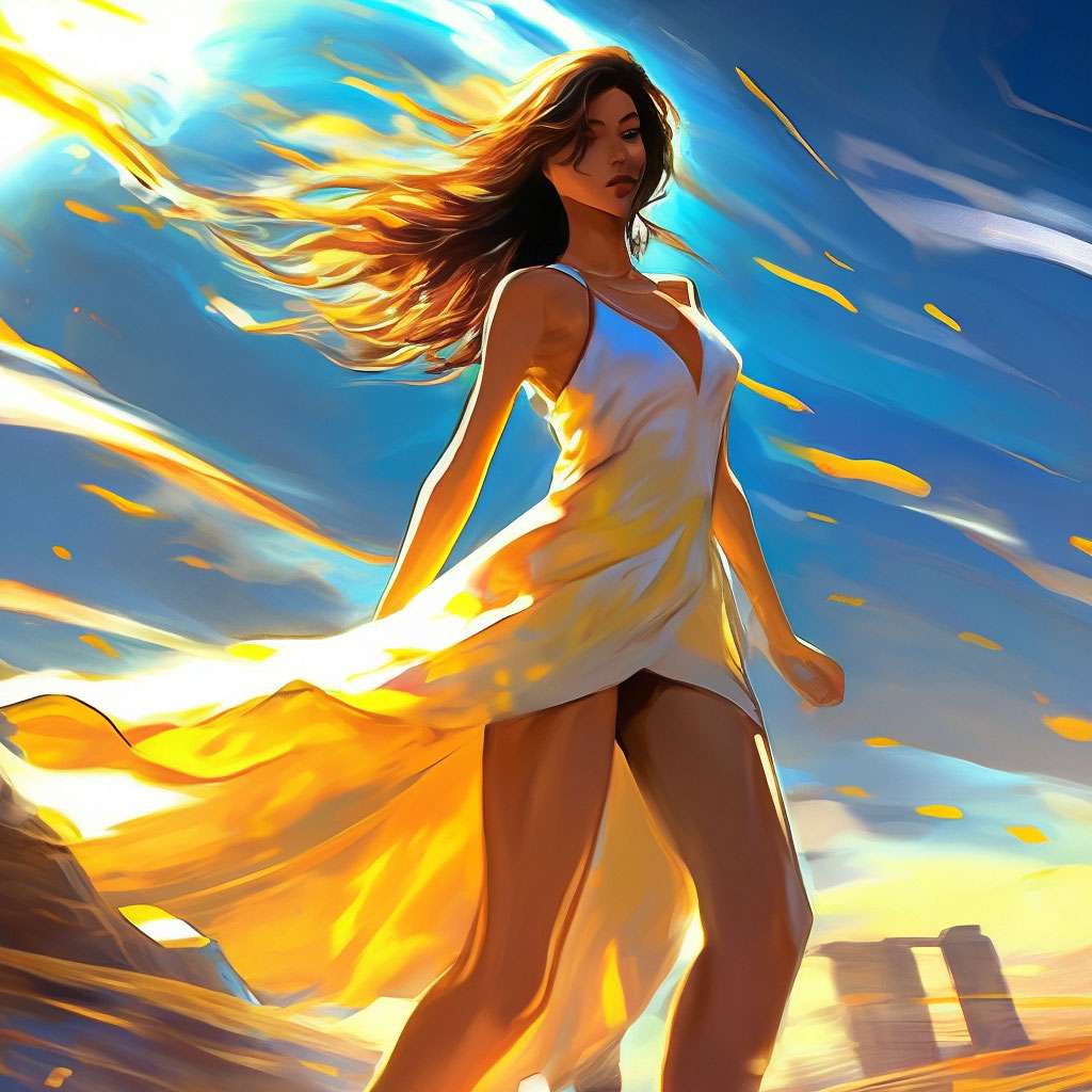 "The wind lifted the sundress of a long-legged beautiful girl" — image ...