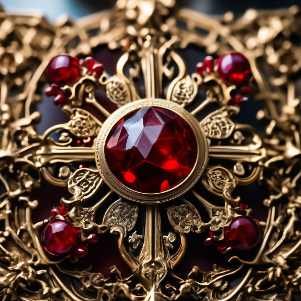 "The Order of the Ruby Attack severe filigree, realistic, close-up ...