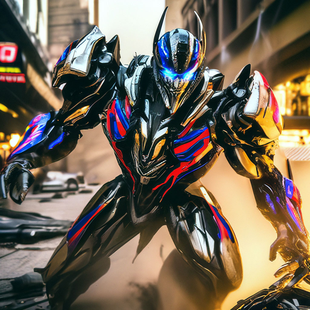 "Transformers prime in the style of venom 8k 4d and super realistic ...