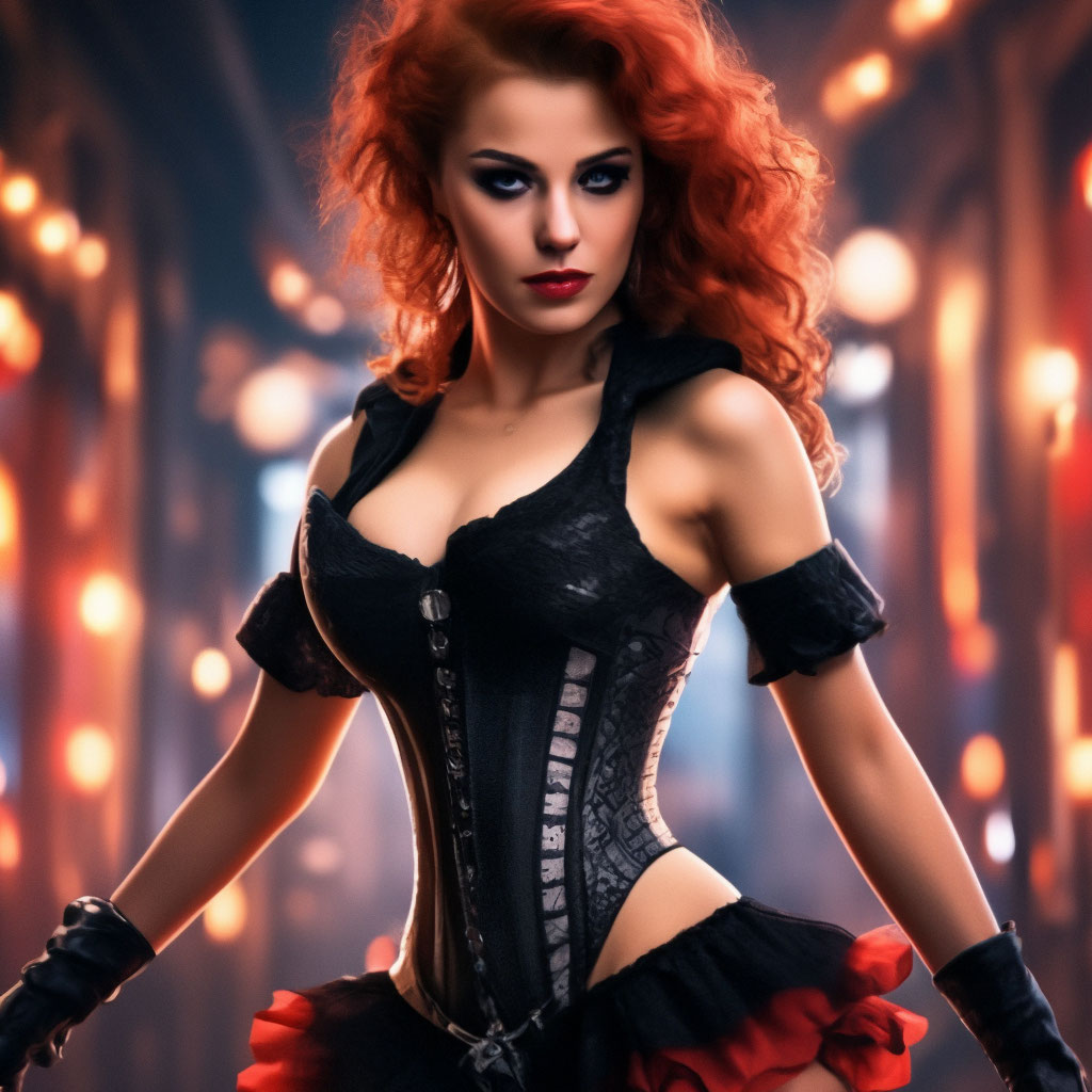 "Beauty dancing cabaret, lace corset aesthetics, petite physique, pin ...