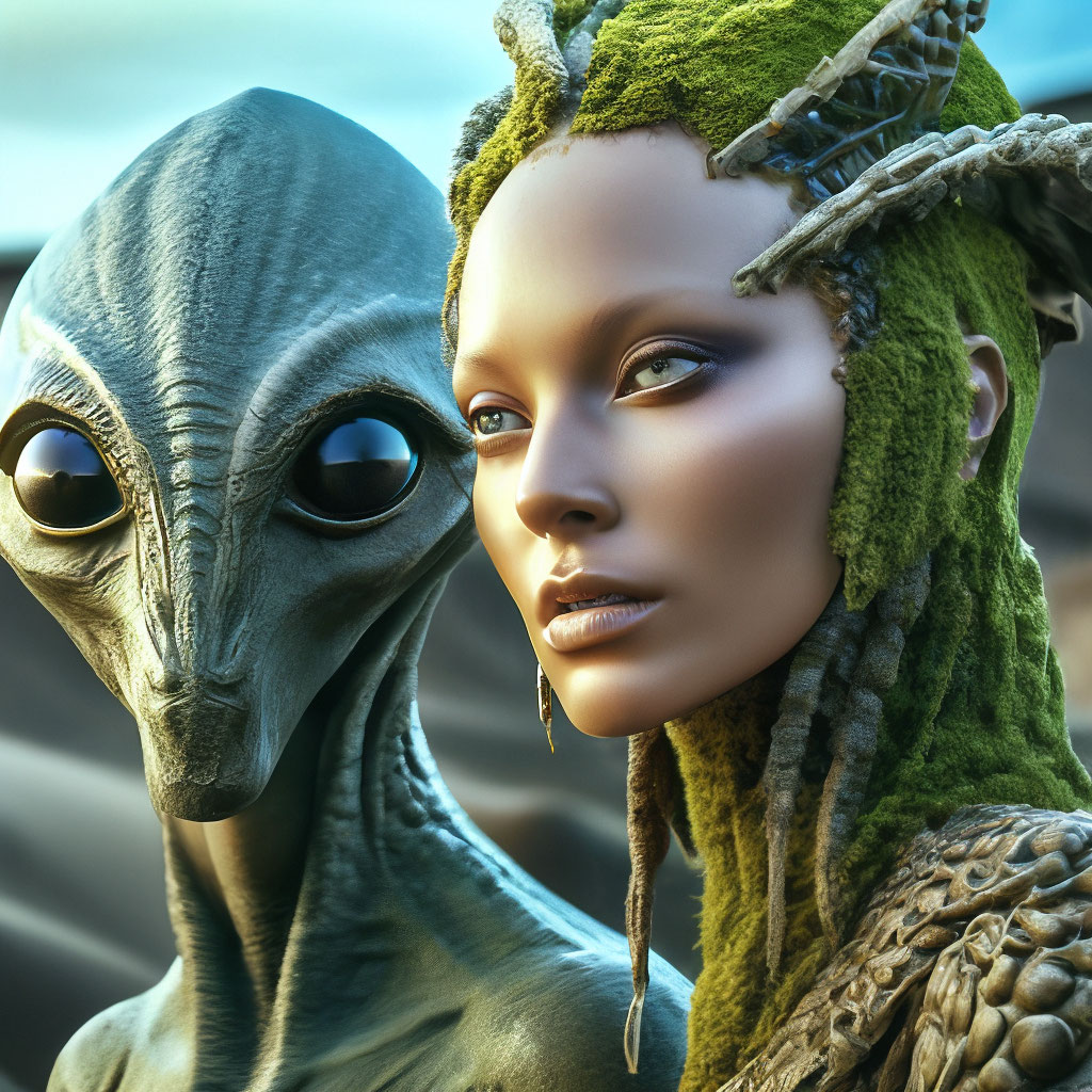 "Ancient ...V... The symbiosis of an alien beauty and a human focus on ...