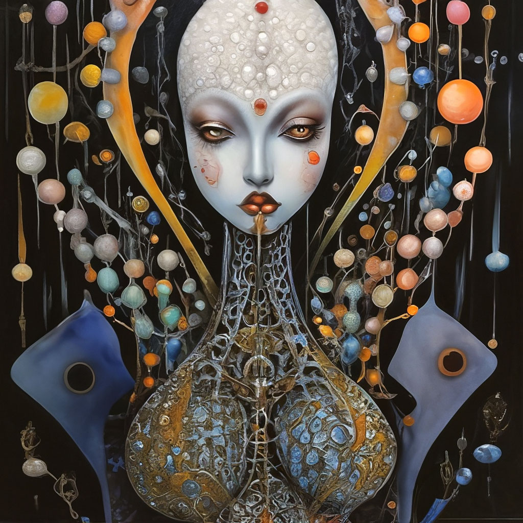 "Gifted, grotesque, horror in picard style, surrealism, black ...