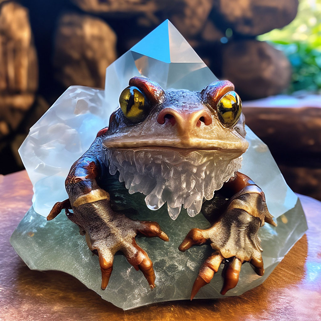 "A toad sage with a long beard is hidden from the eyes in a huge ...