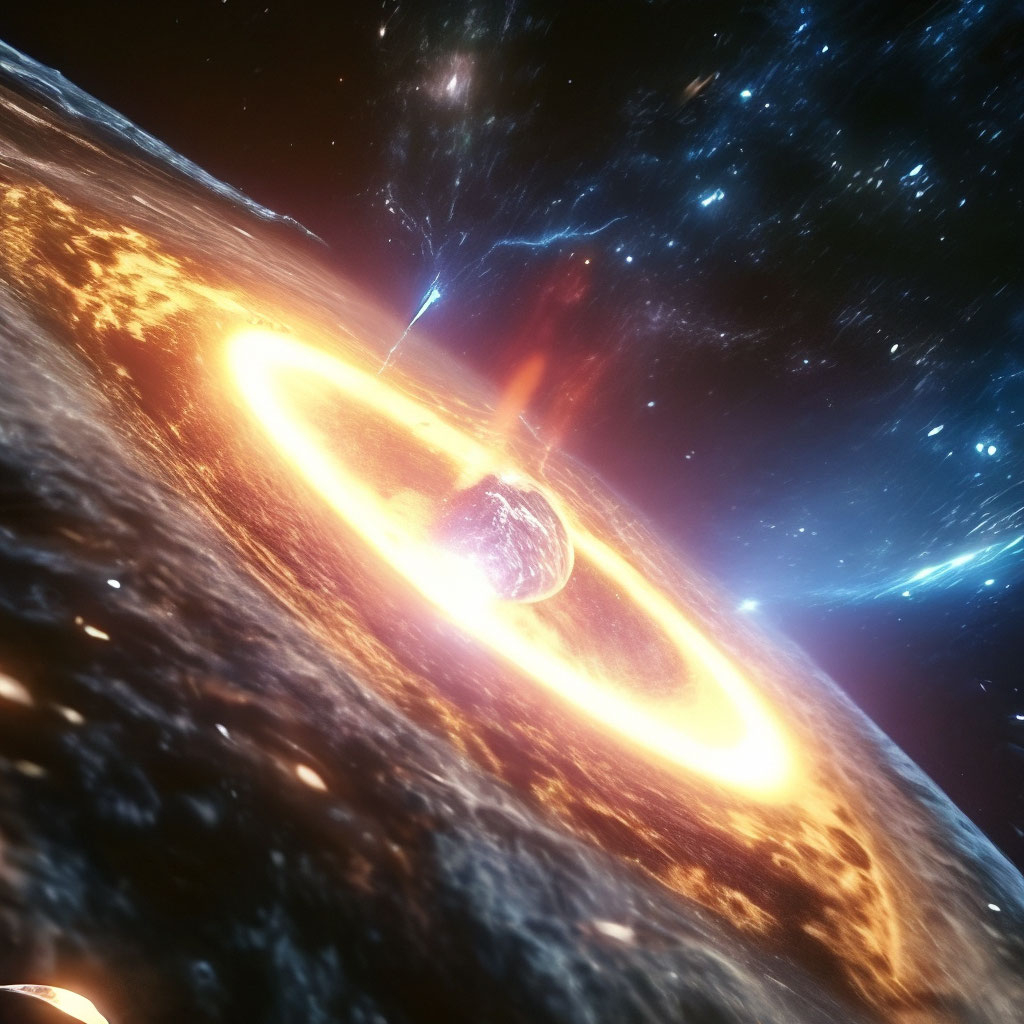 "Neutron star in the vastness of space, dance of the universe, from ...