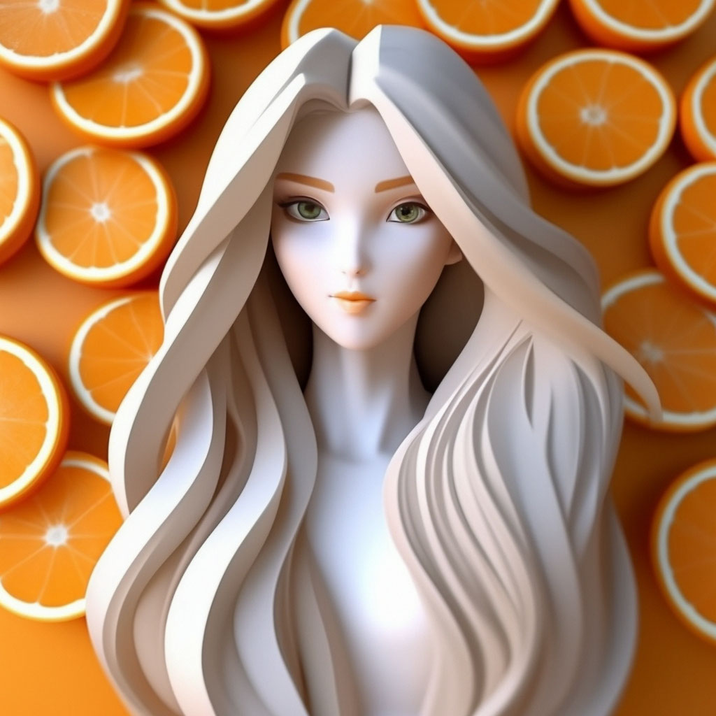 "Beautiful white - orange brown long hair in good quality, orange ...