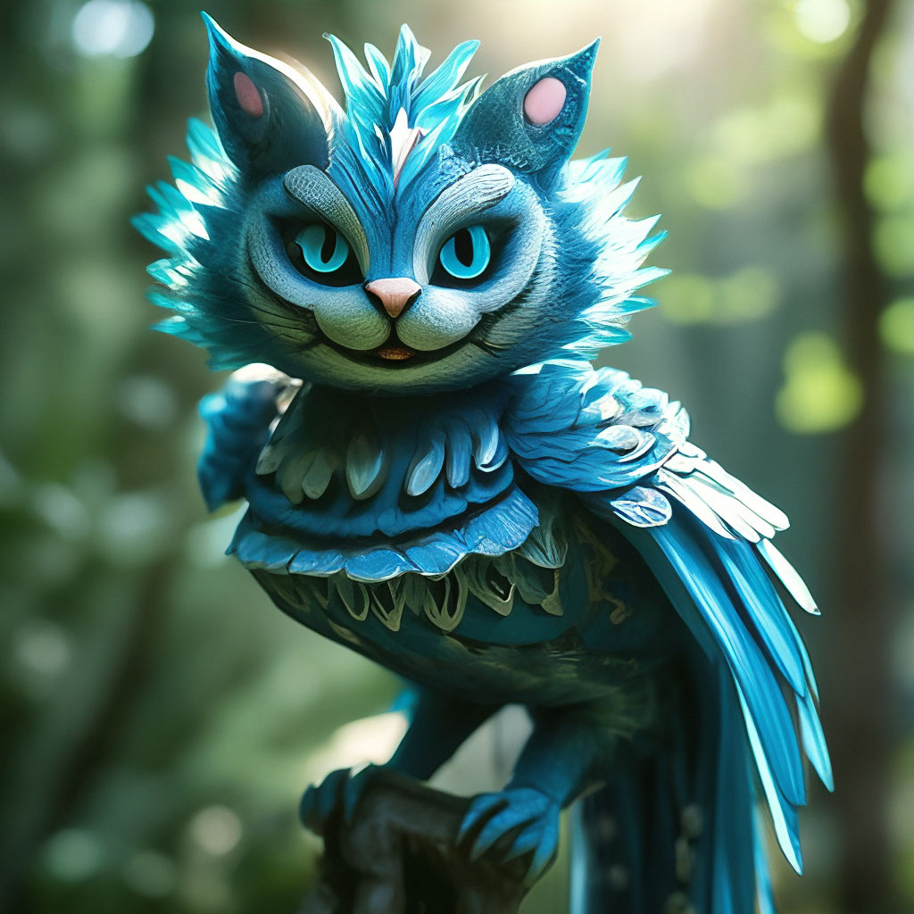 "Anthropomorphic Cheshire Cat Phoenix Bird Professional Photo Ultra ...