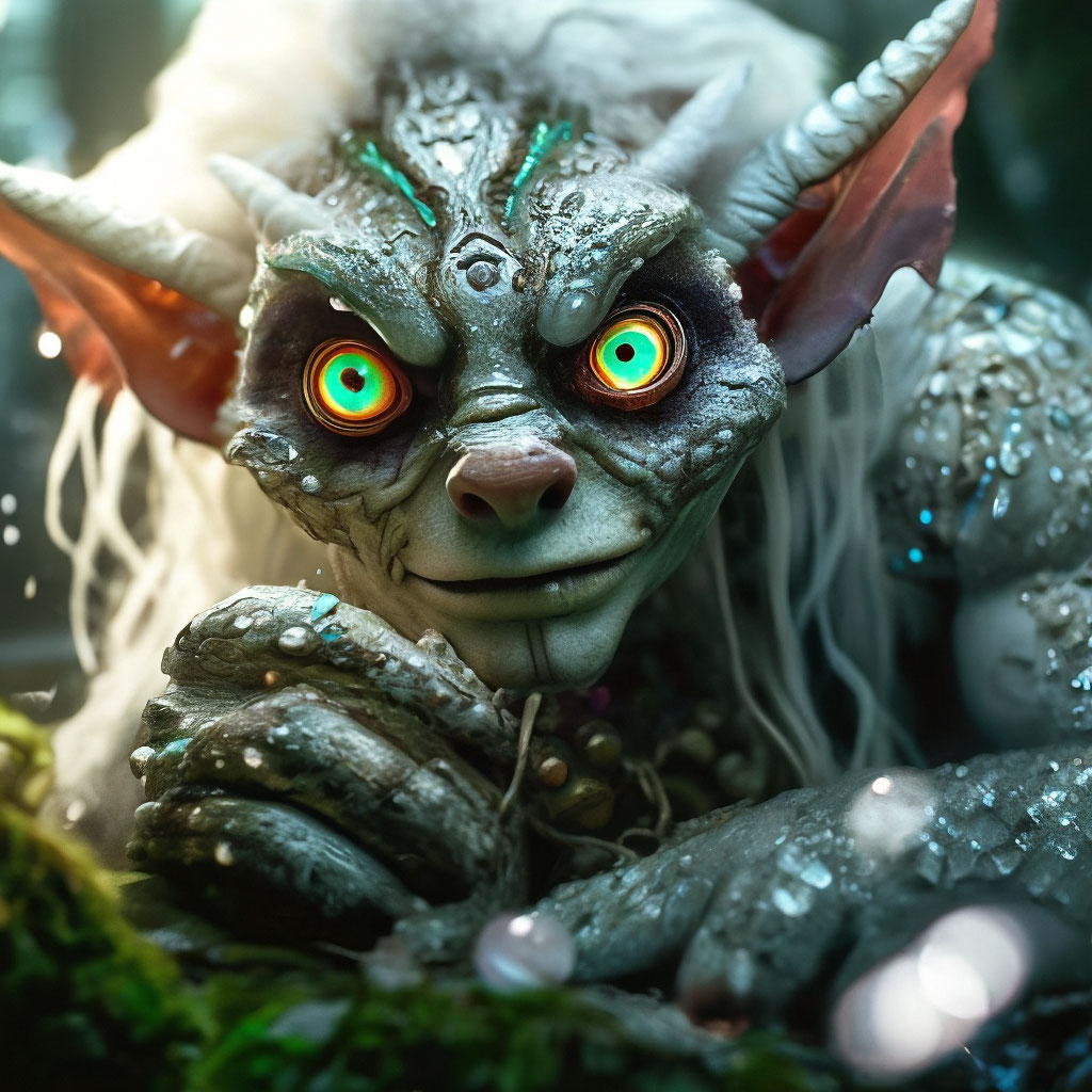 "Photorealism,monochrome photo, unusual,spectacular Troll in symbiosis ...