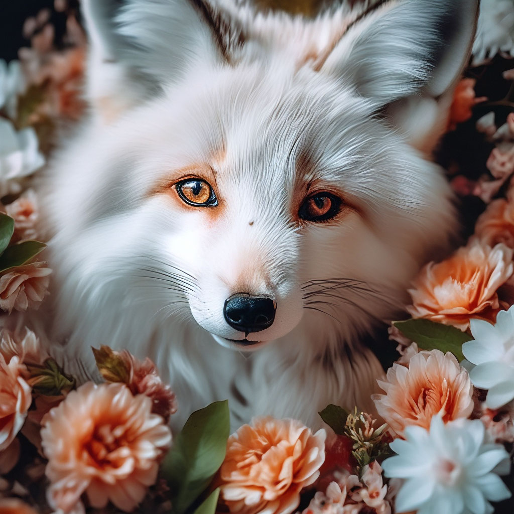 "For #lisimir, a gift for you🦊 white fox with crystal fur wrapped in ...
