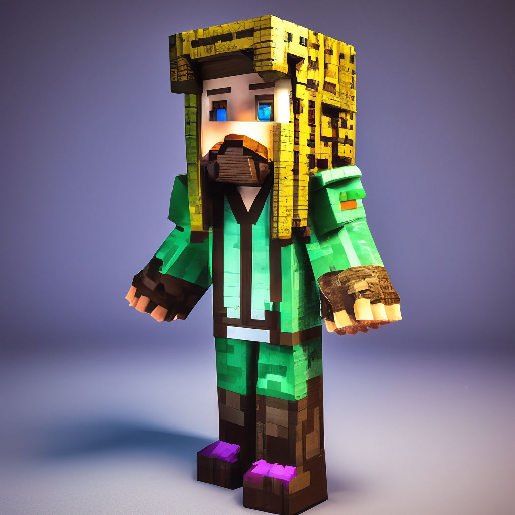 "Minecraft character , professional photo, high detail" — image created ...