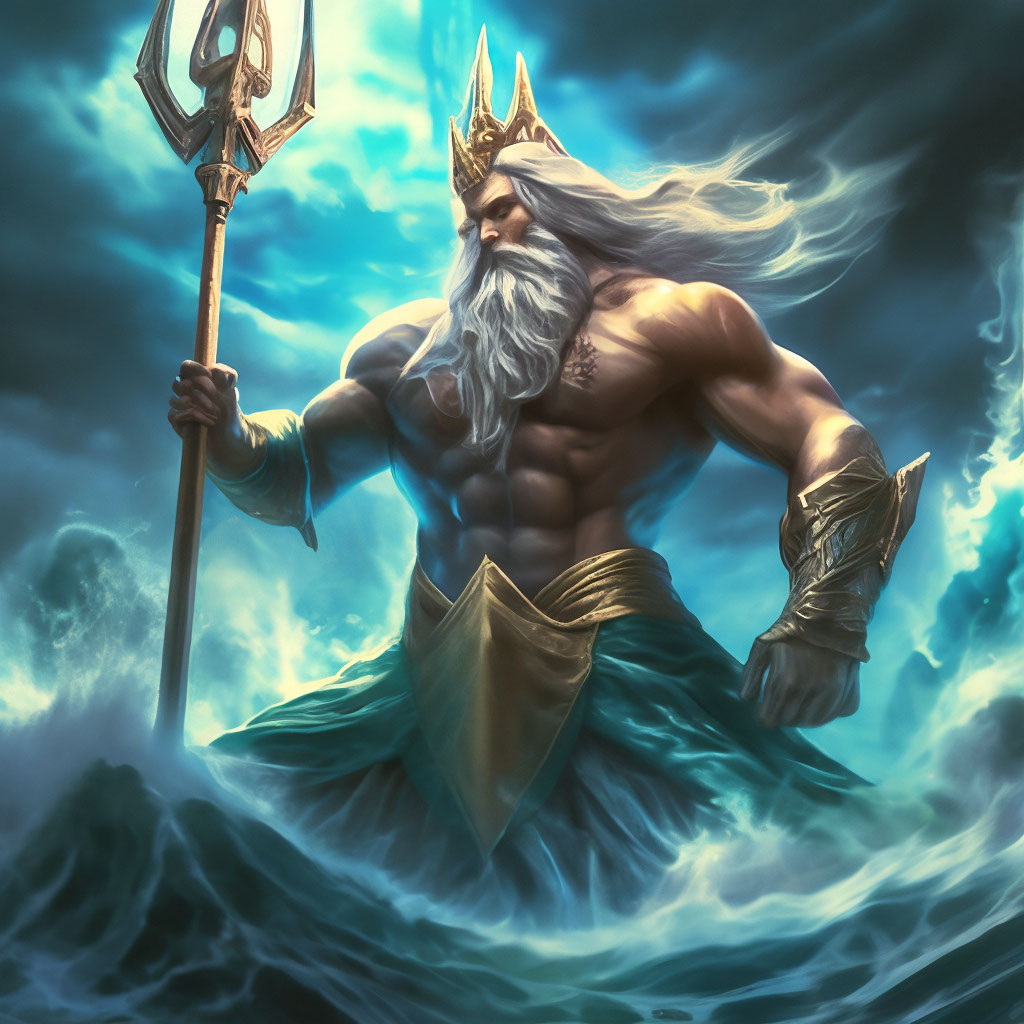 "Poseidon - the lord of the element of water" — image created in Shedevrum