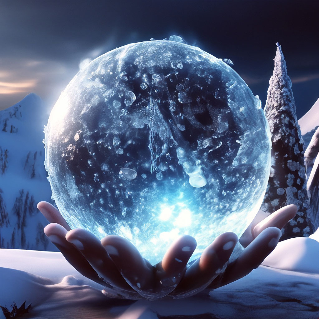 "Ball The ice magic ball is very big and epic" — image created in Shedevrum