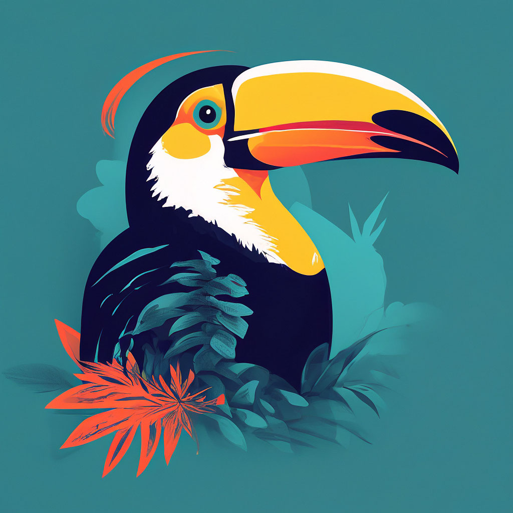 "Toucan, vector, minimalism, adobe illustrator design, T-shirt design ...
