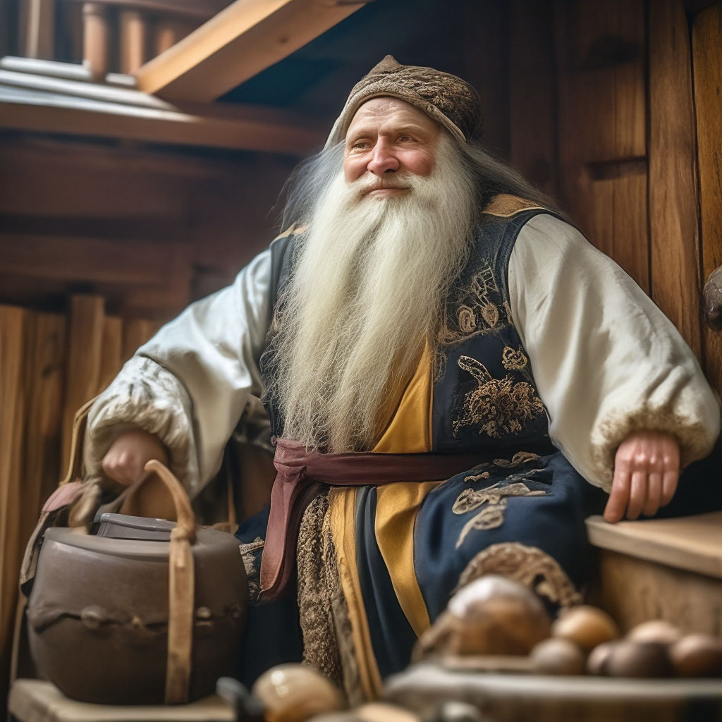 "Slavic mythology. Goblin. a dwarf, a short man, a midget, a small ...