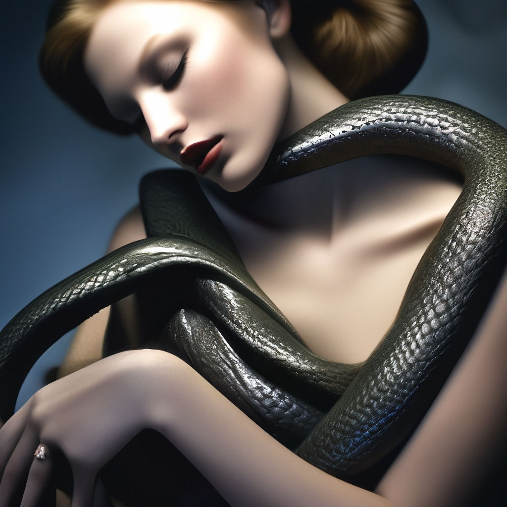 "Very beautiful texture of snake skin, lower angle, transparent zipped ...