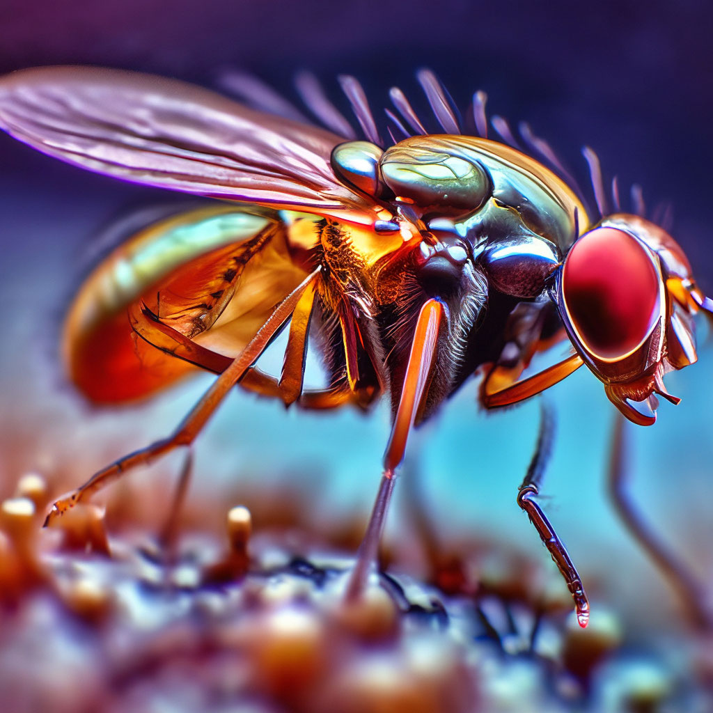"Neural micro photography fly" — image created in Shedevrum